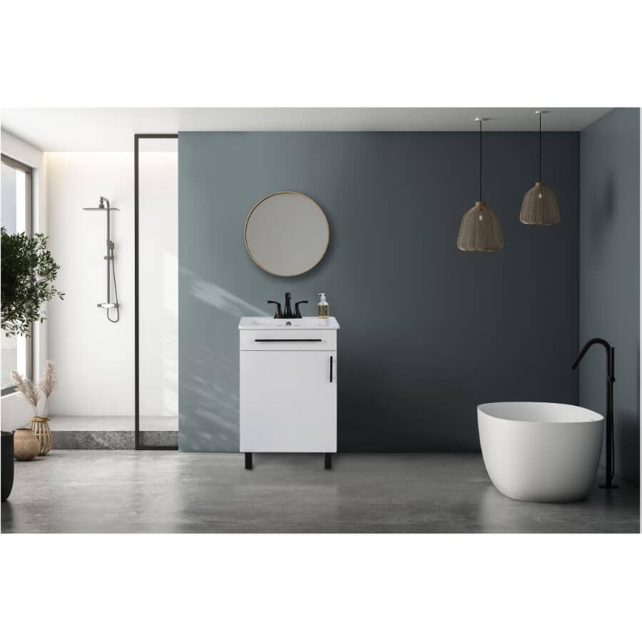 CHELINI 21" W x 18" D Apartment Vanity with Vitreous China Top | Home ...