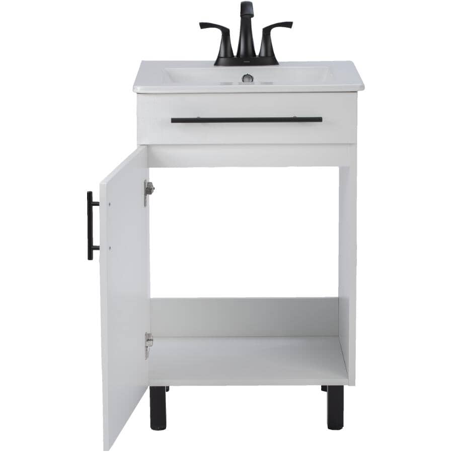 CHELINI 21" W x 18" D Apartment Vanity with Vitreous China Top | Home ...