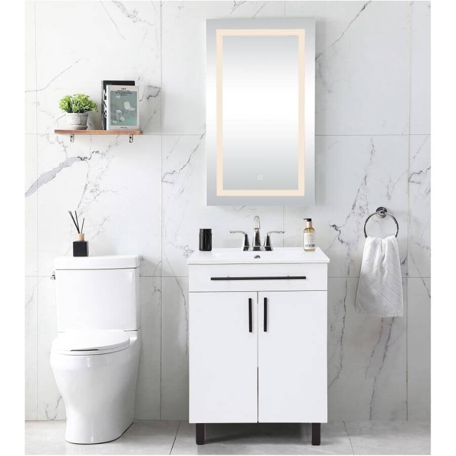 CHELINI 24" W x 18" D Apartment Vanity with Vitreous China Top | Home ...