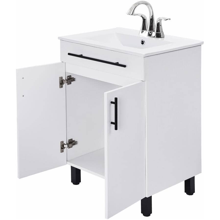 CHELINI 24" W x 18" D Apartment Vanity with Vitreous China Top | Home ...