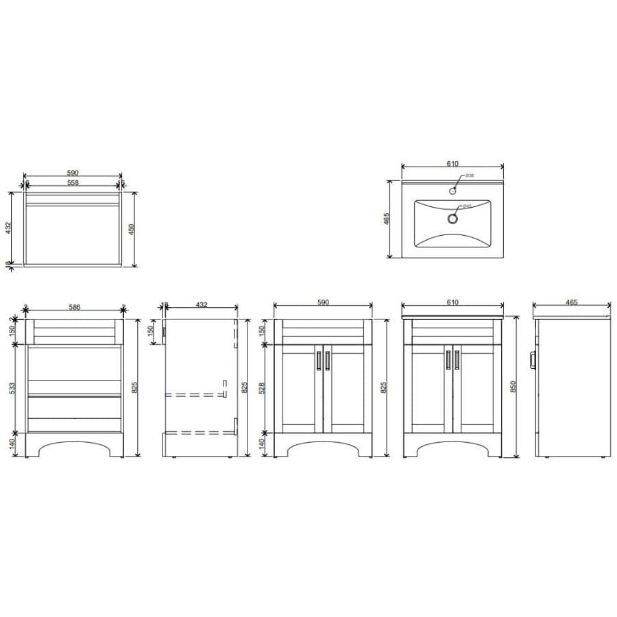CHELINI 24" W x 18" D Blake Vanity with Vitreous China Top | Home Hardware
