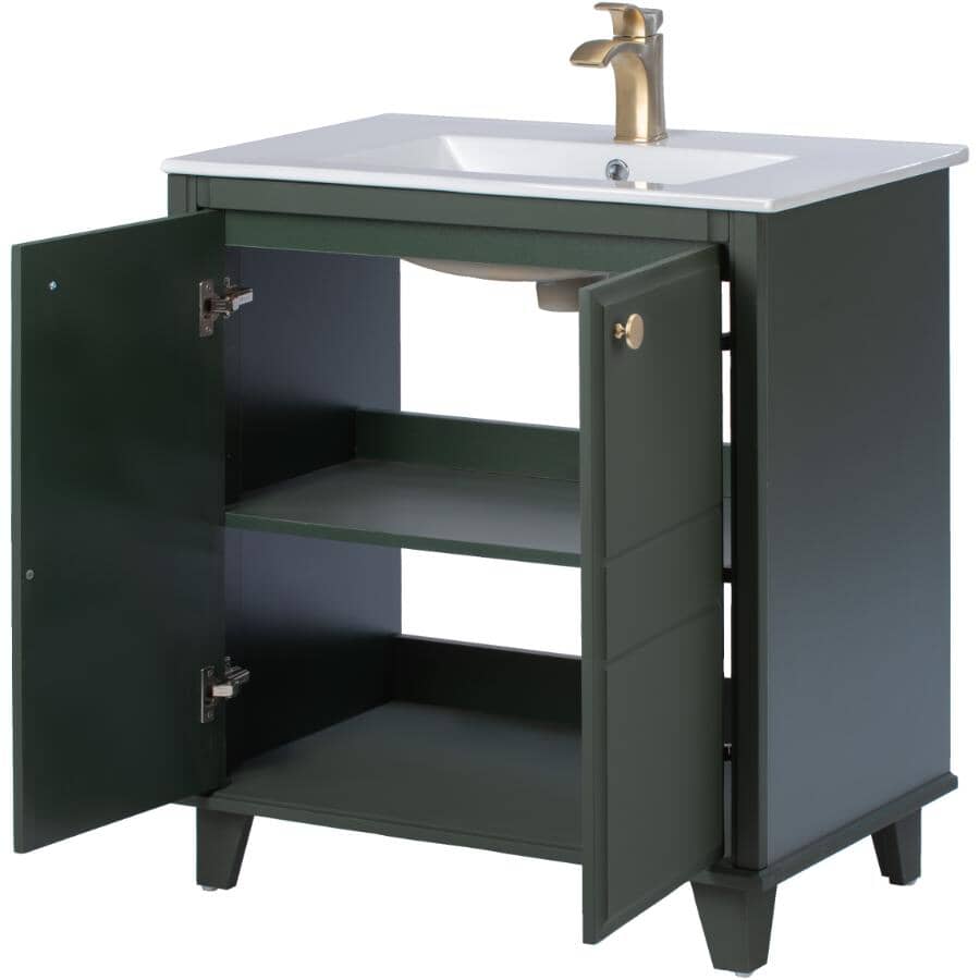 CHELINI 30" W x 18" D Emmy Vanity with Vitreous China Top | Home Hardware