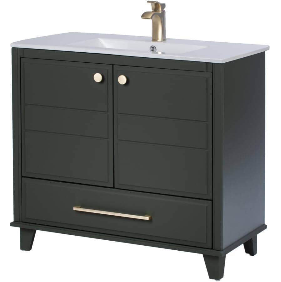 CHELINI 36" W x 18" D Emmy Vanity with Vitreous China Top | Home Hardware