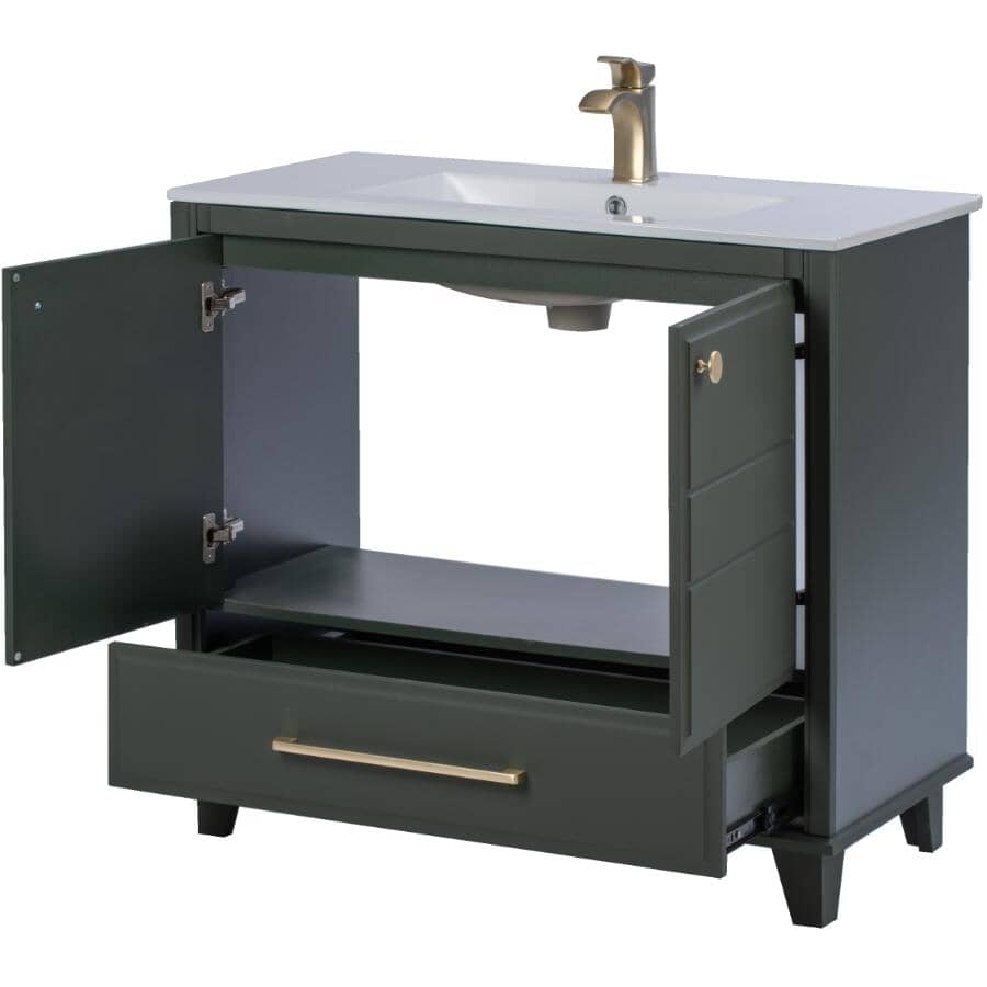 CHELINI 36" W x 18" D Emmy Vanity with Vitreous China Top | Home Hardware