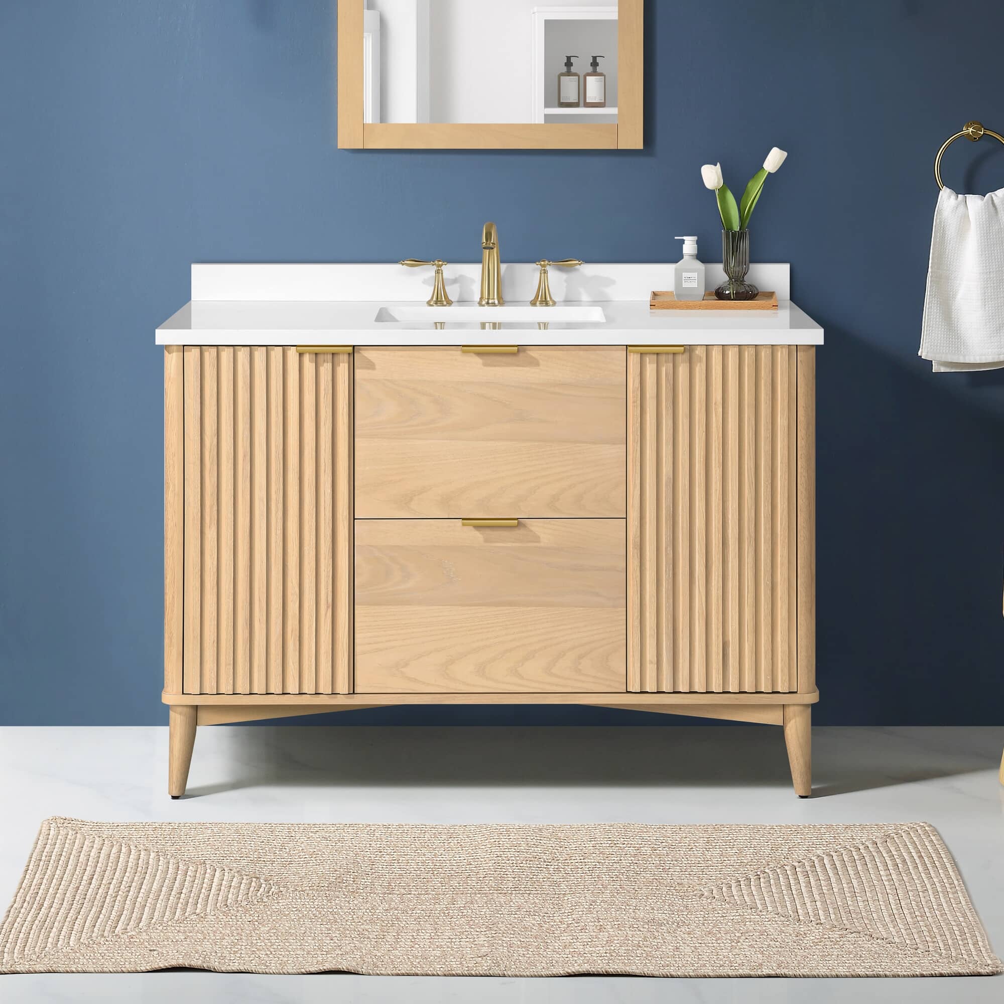 INSTYLE 48" W x 22" D Berkeley Vanity with Engineered Stone Top | Home ...