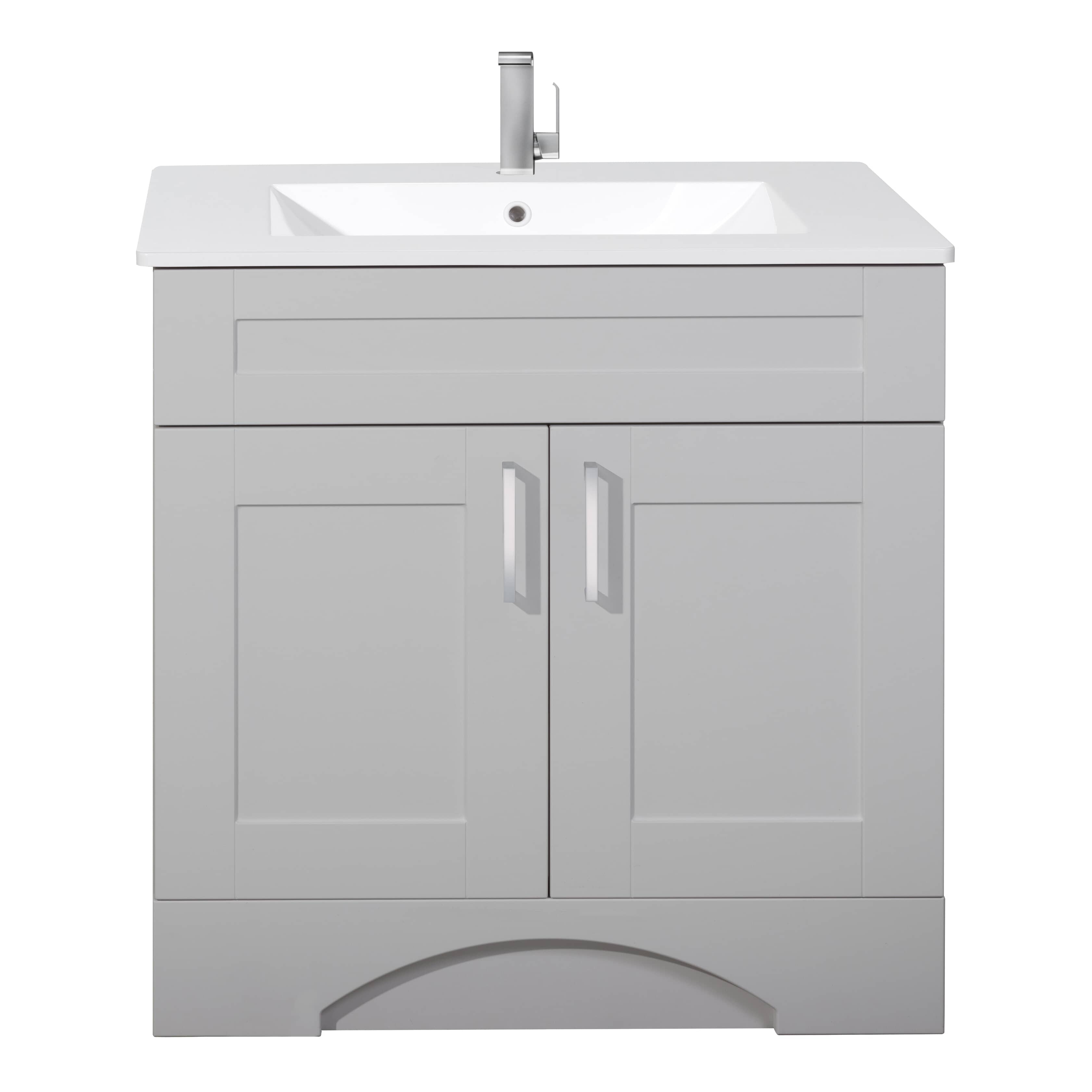 CABINET BASICS 30" W x 21" D Tudor Vanity with Cultured Marble Top ...