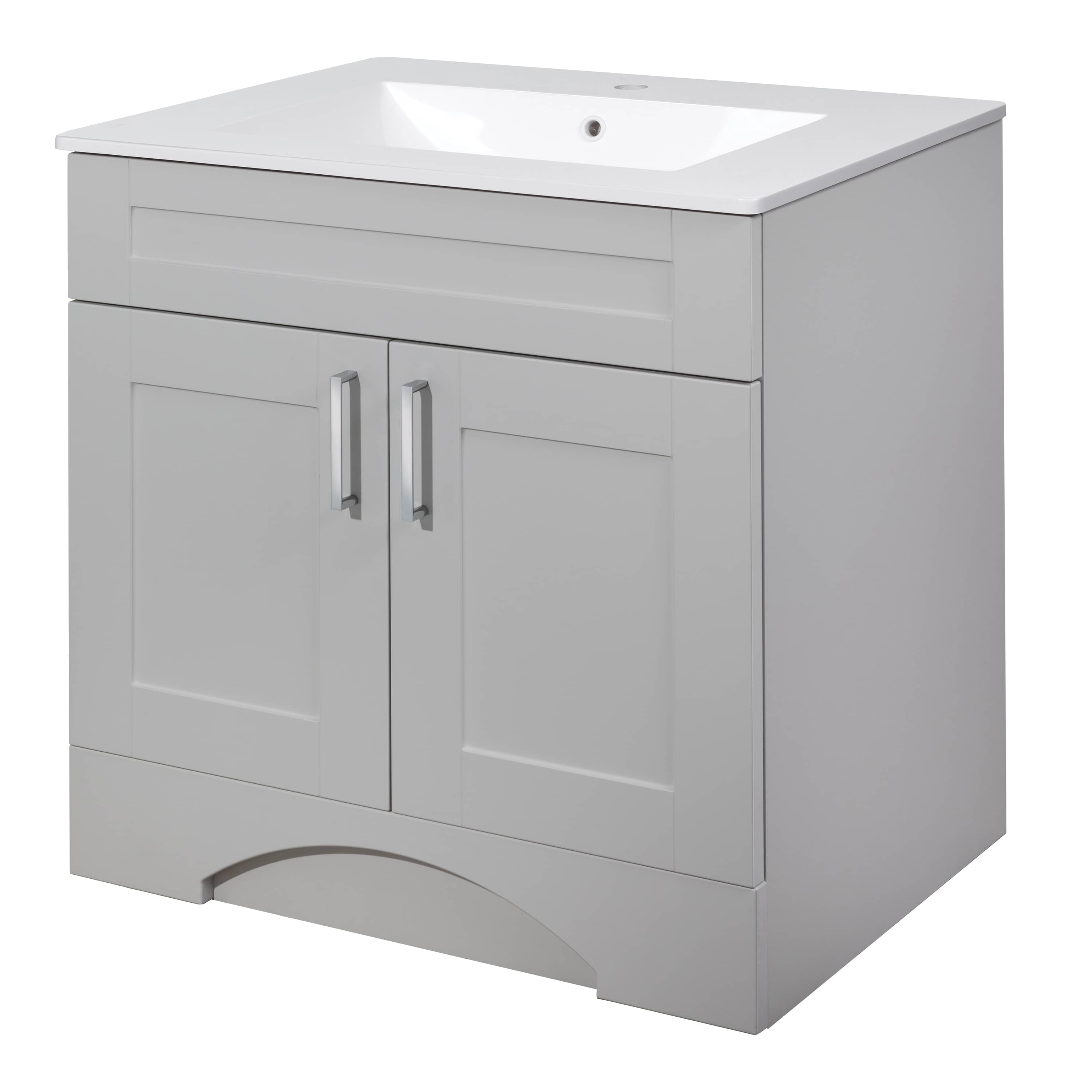 CABINET BASICS 30" W x 21" D Tudor Vanity with Cultured Marble Top ...