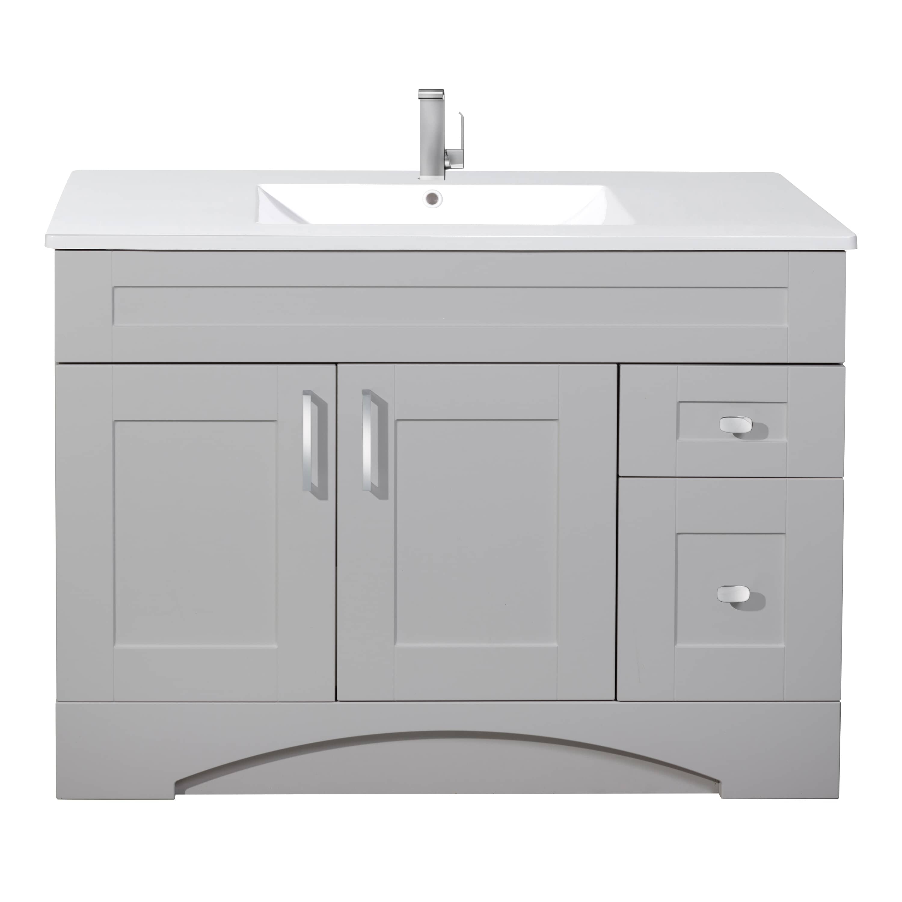 CABINET BASICS 42" W x 21" D Tudor Vanity with Cultured Marble Top ...