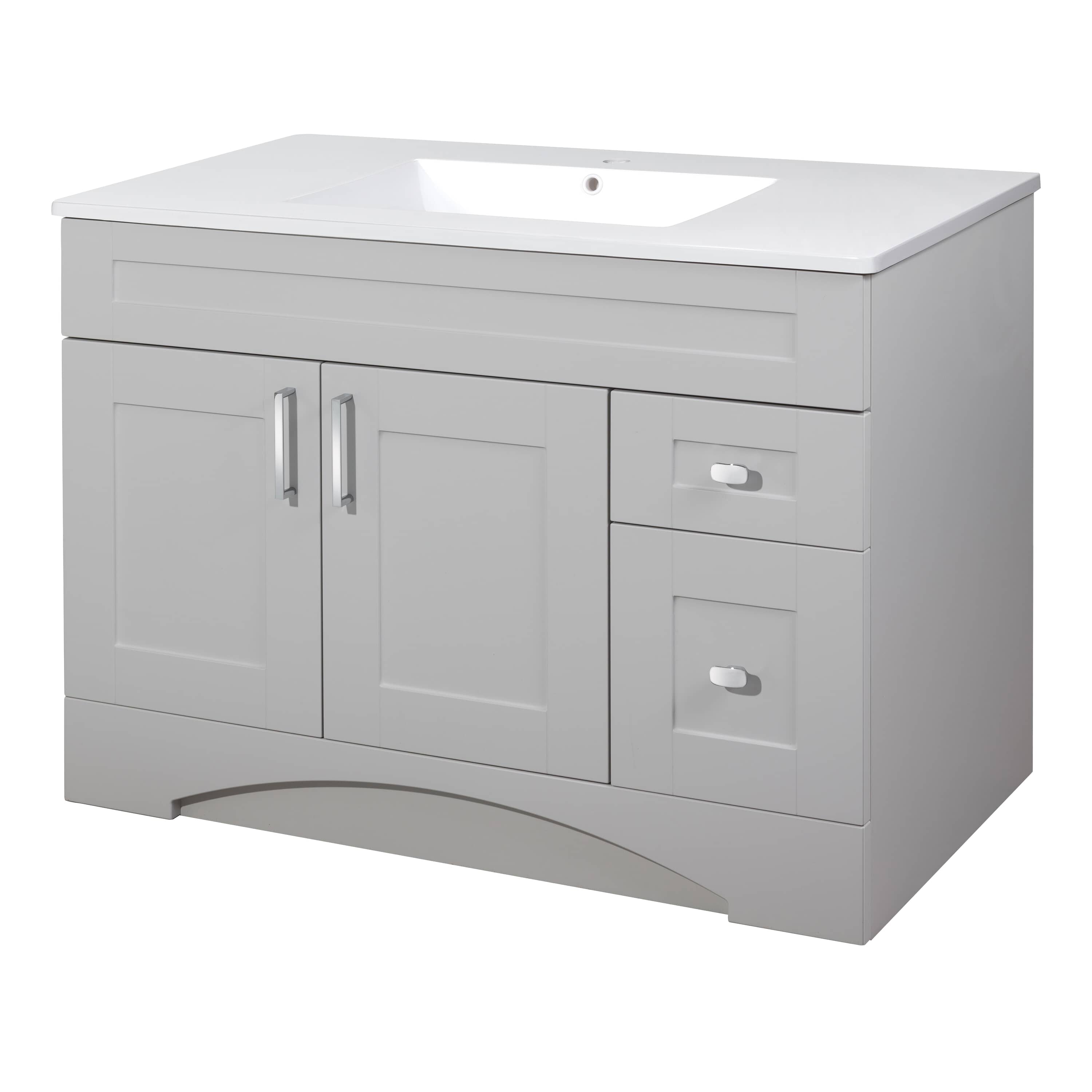 CABINET BASICS 42" W x 21" D Tudor Vanity with Cultured Marble Top ...