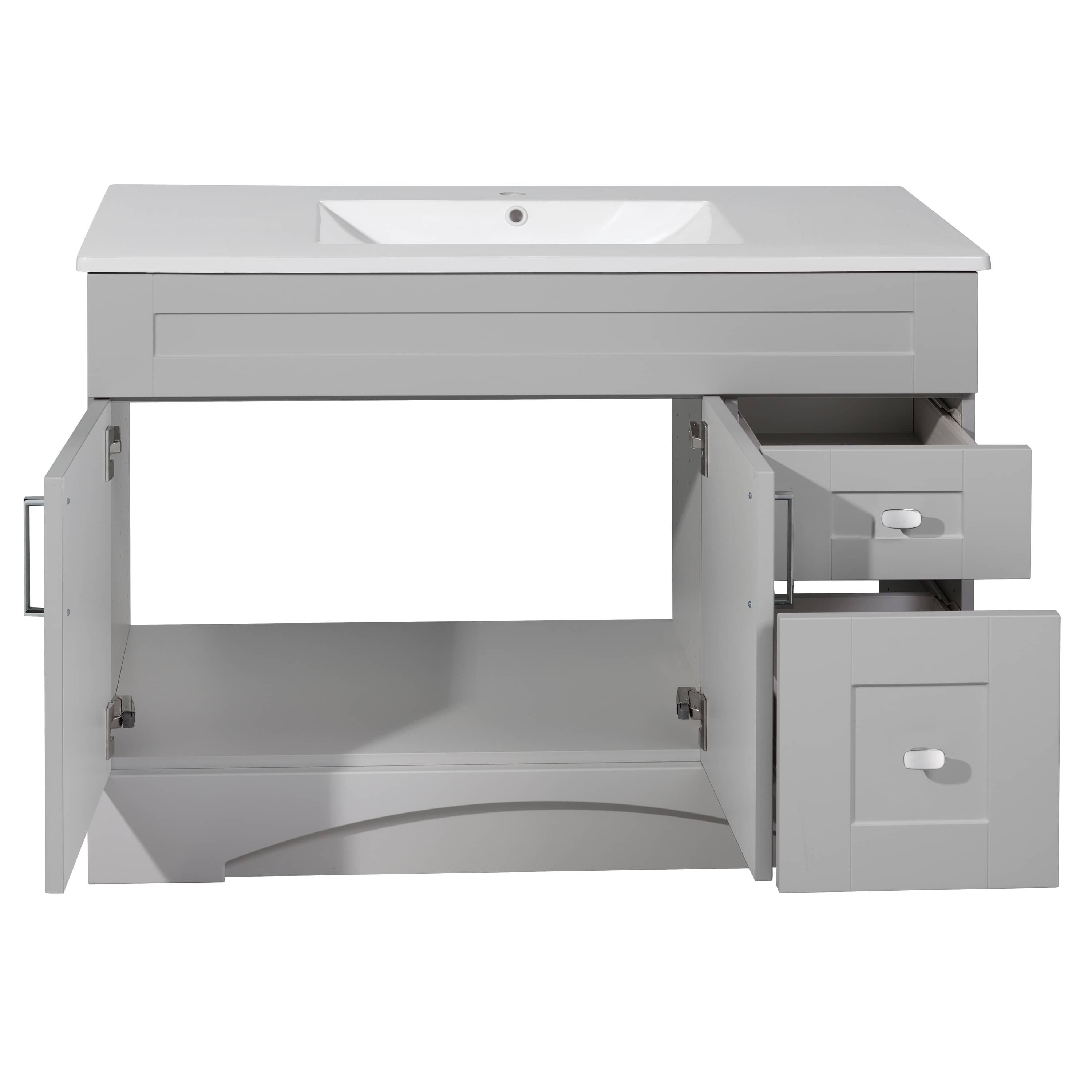 CABINET BASICS 42" W x 21" D Tudor Vanity with Cultured Marble Top ...