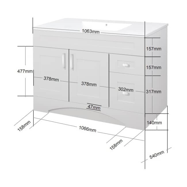 CABINET BASICS 42" W x 21" D Tudor Vanity with Cultured Marble Top ...