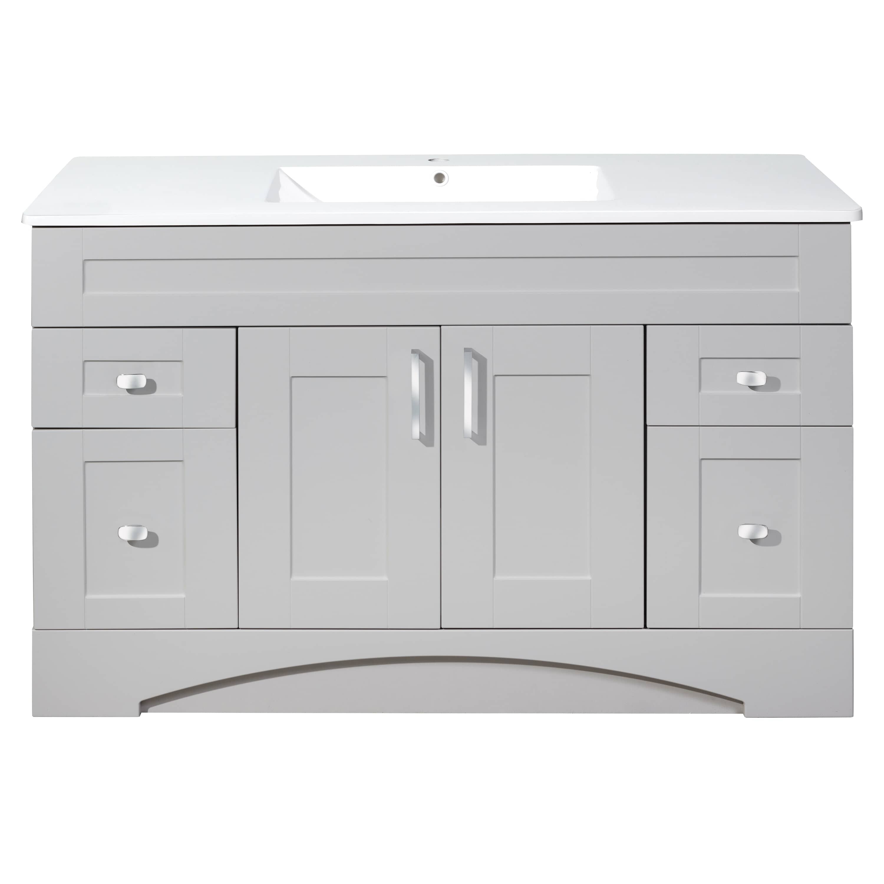CABINET BASICS 48" W x 21" D Tudor Vanity with Cultured Marble Top ...