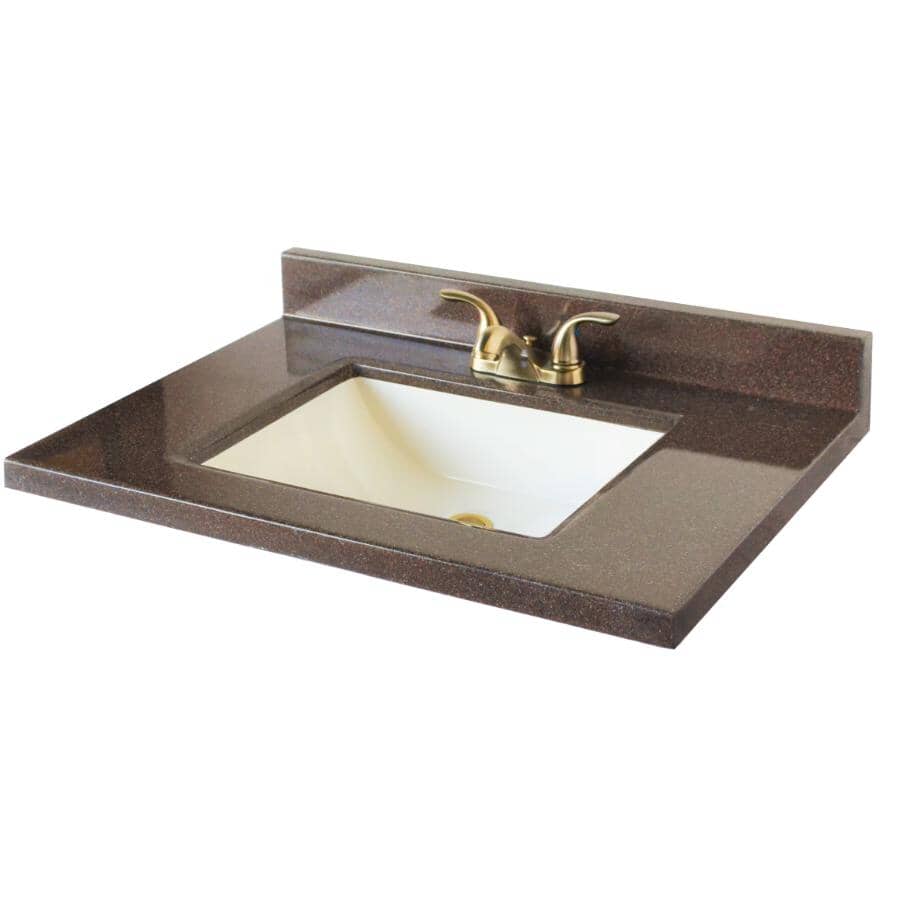 MATRIX DESIGNS Two Tone Cultured Granite Vanity Top | Home Hardware