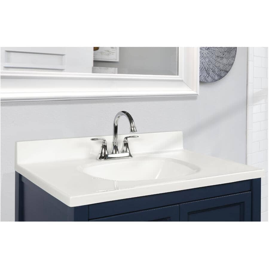 MATRIX DESIGNS 25" x 19" Cultured Marble Vanity Top with Rectangular ...