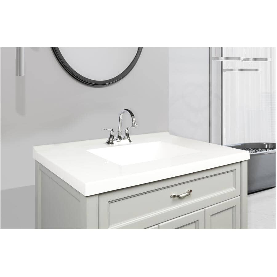 MATRIX DESIGNS 31" x 19" Cultured Marble Vanity Top with Rectangular ...