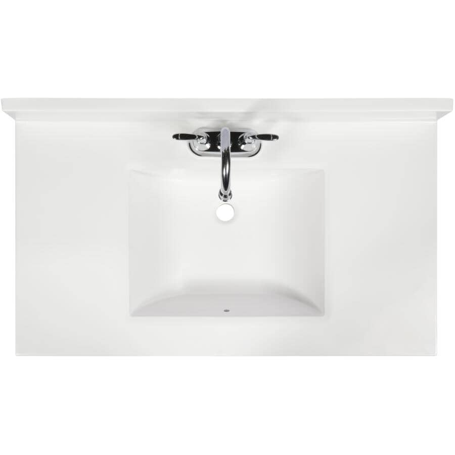 MATRIX DESIGNS 37" x 22" Cultured Marble Vanity Top with Rectangular ...