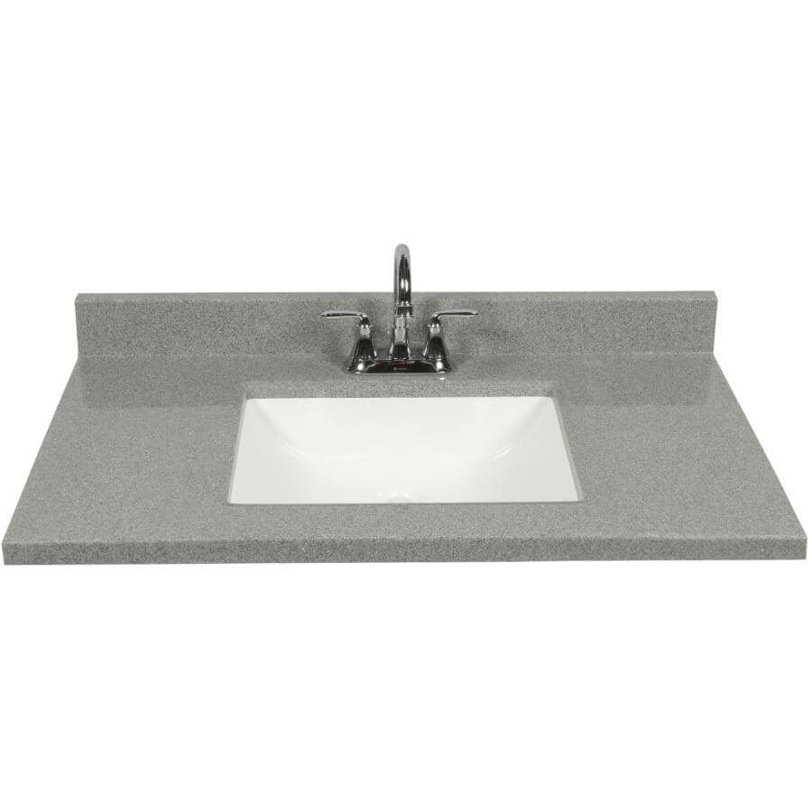 MATRIX DESIGNS 37" x 22" Cultured Granite Vanity Top with Rectangular ...