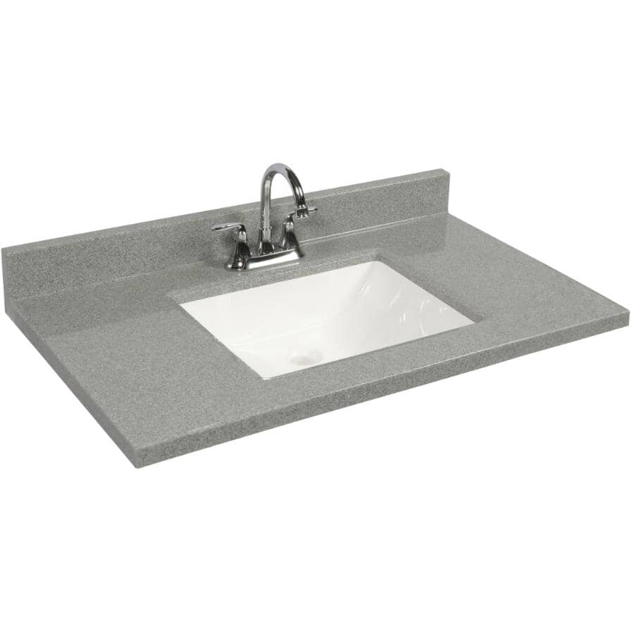 MATRIX DESIGNS 49" x 22" Cultured Granite Vanity Top with Rectangular ...