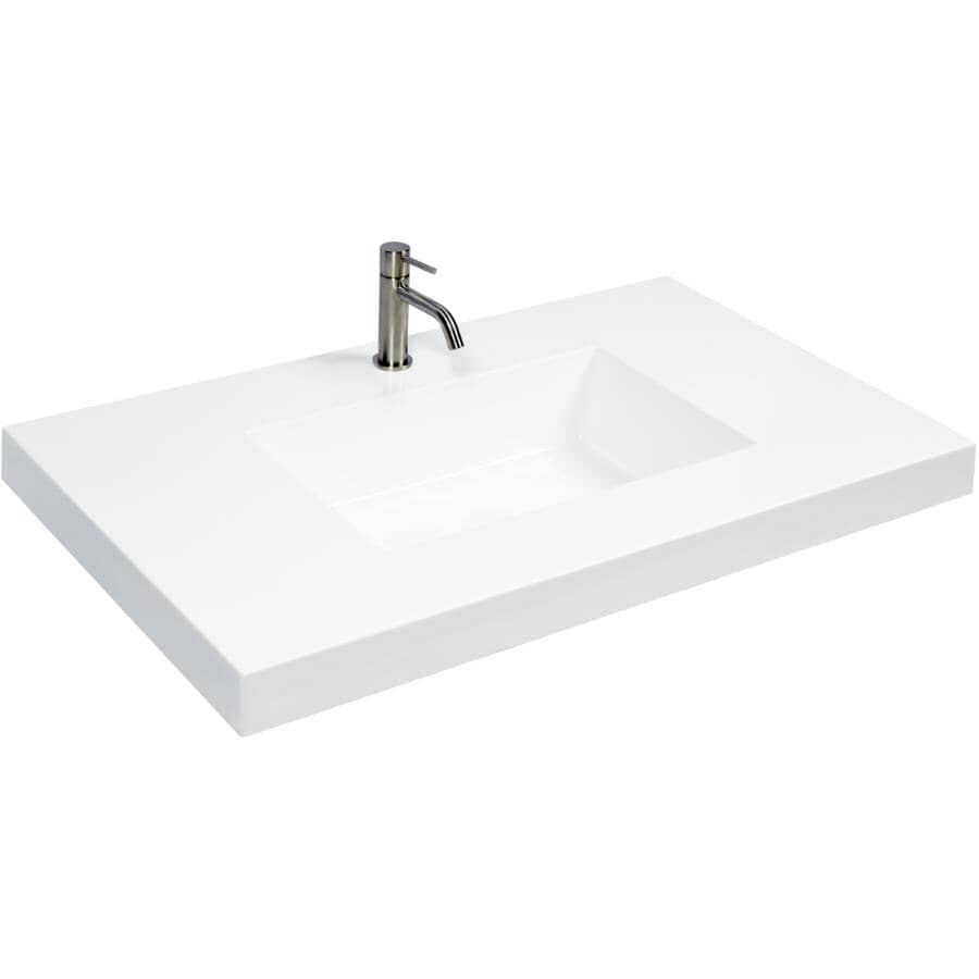 MATRIX DESIGNS 25" x 19" Lavante Cultured Marble Vanity Top with ...