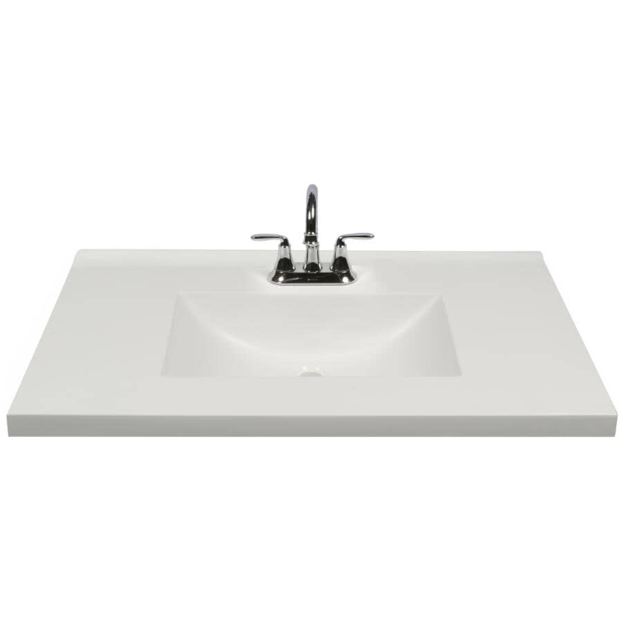 MATRIX DESIGNS 31" x 22" Cultured Marble Vanity Top with Rectangular ...