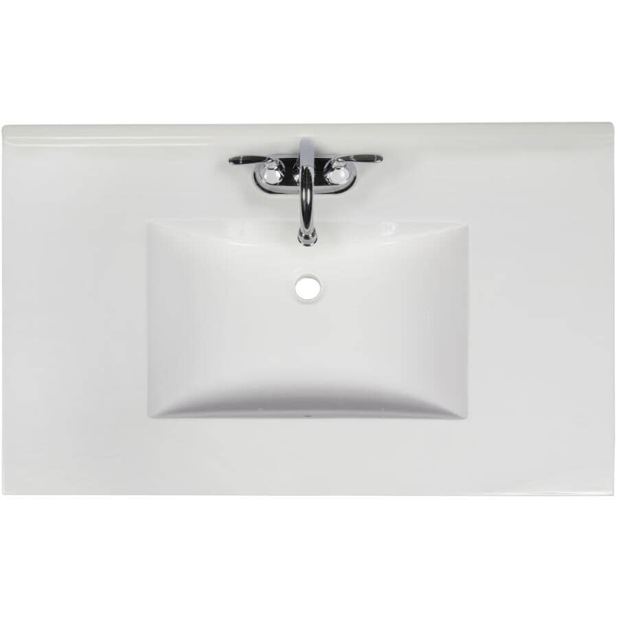 MATRIX DESIGNS 31" x 22" Cultured Marble Vanity Top with Rectangular ...
