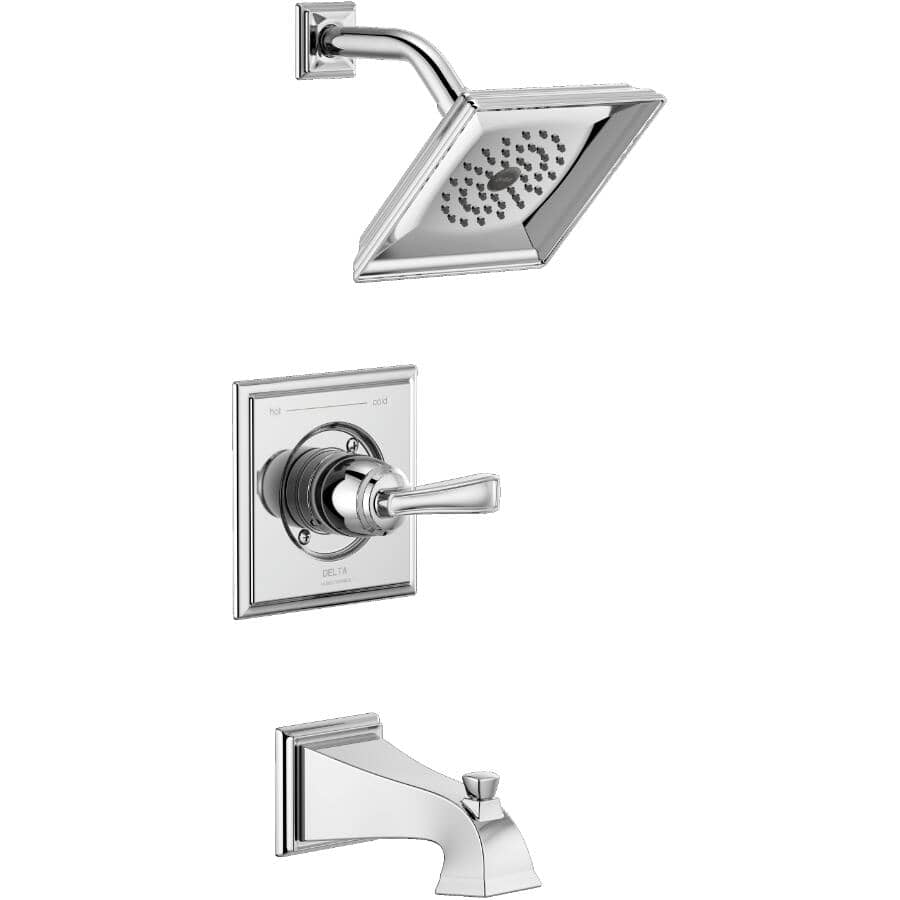 DELTA FAUCET Lakewood Single Handle Pressure Balanced Tub & Shower ...