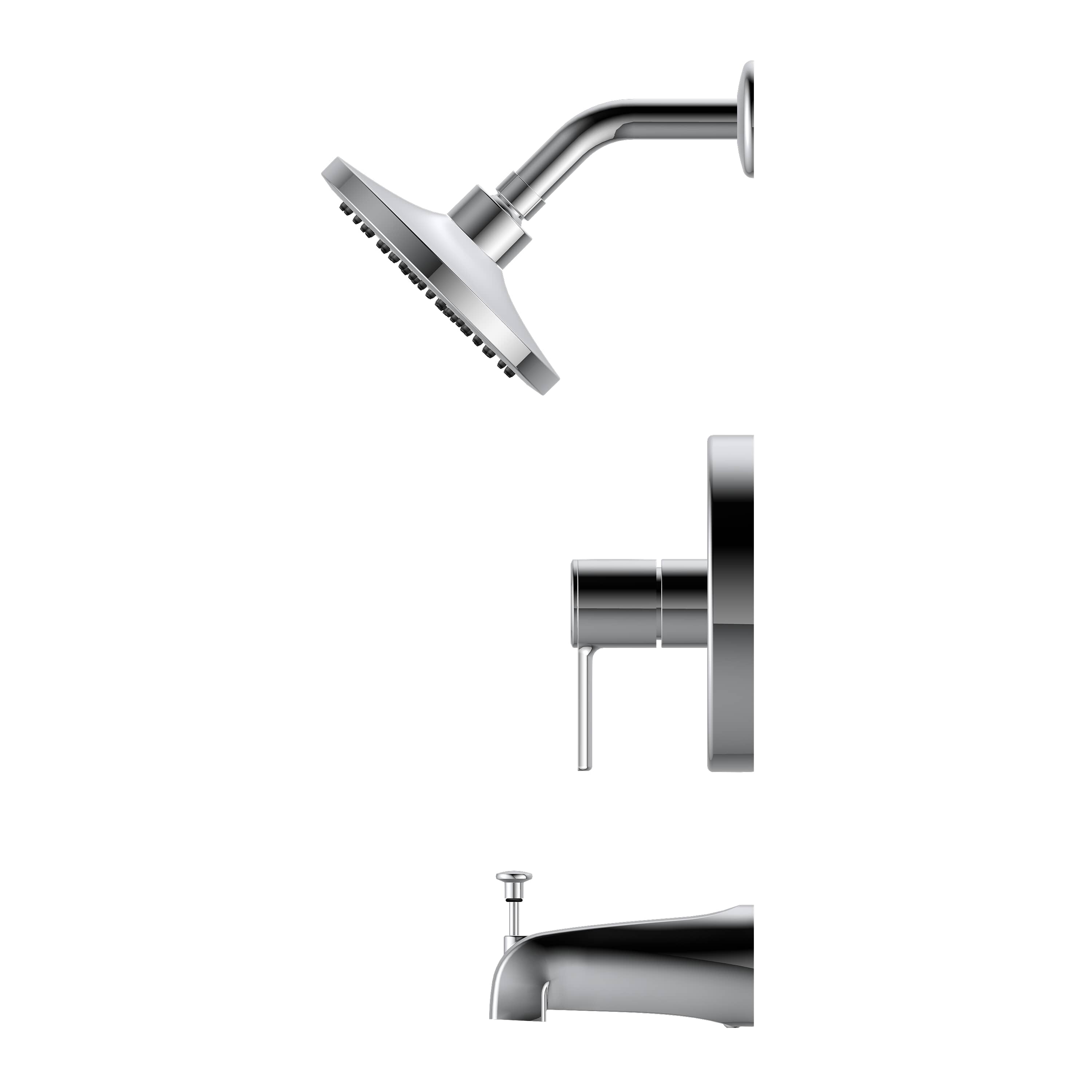 EUROSTREAM Adessa Single Handle Pressure Balanced Tub & Shower Faucet ...