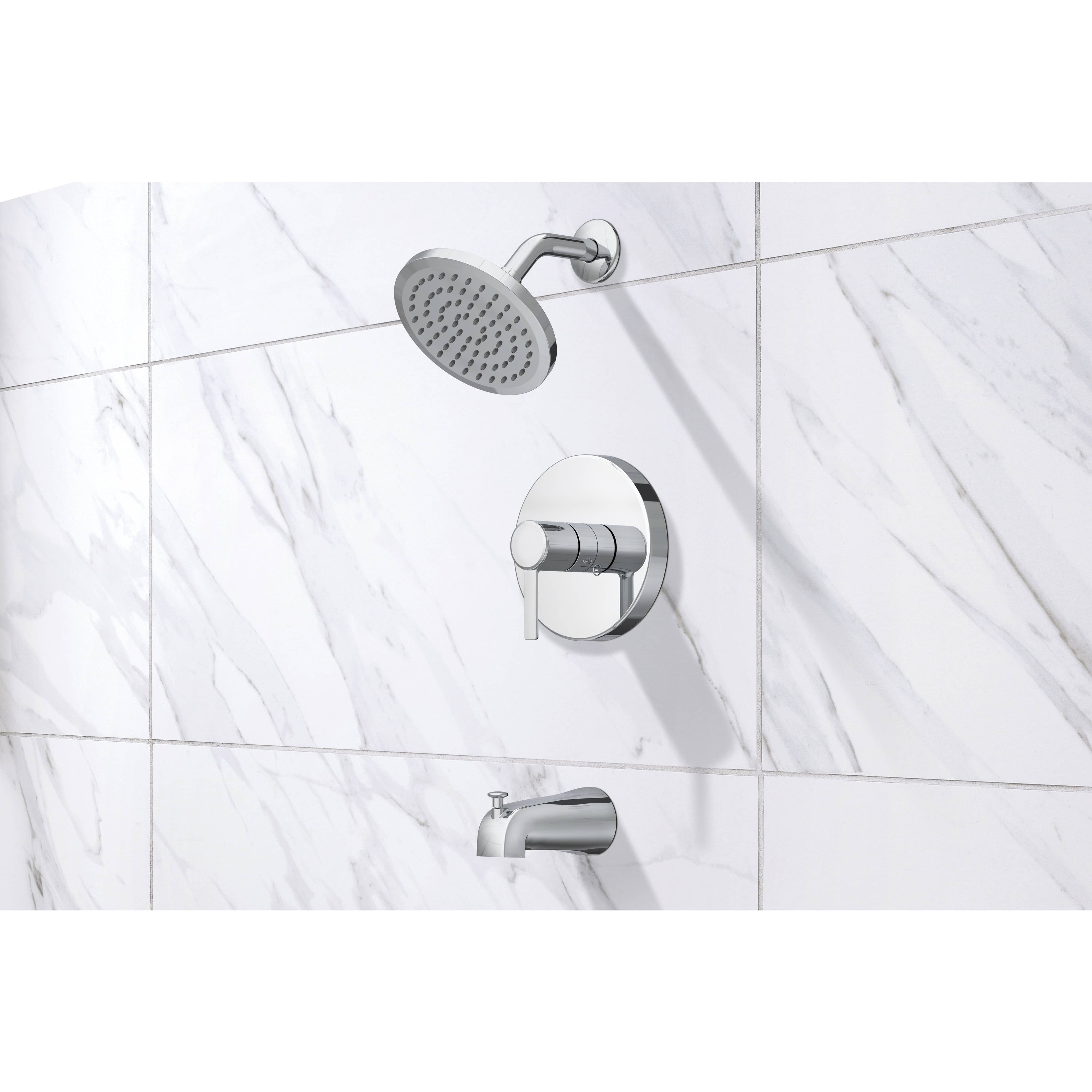 EUROSTREAM Adessa Single Handle Pressure Balanced Tub & Shower Faucet ...