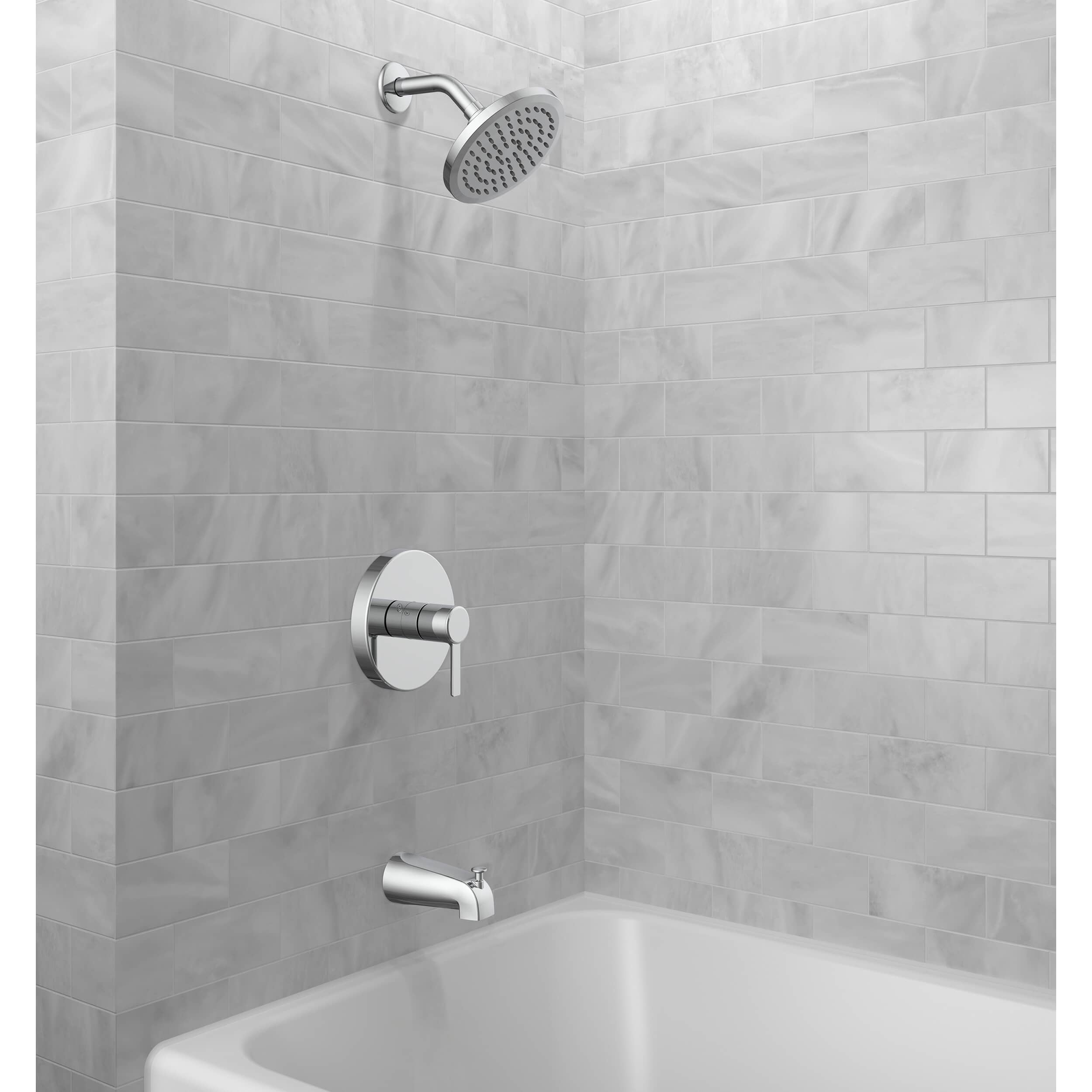 EUROSTREAM Adessa Single Handle Pressure Balanced Tub & Shower Faucet ...