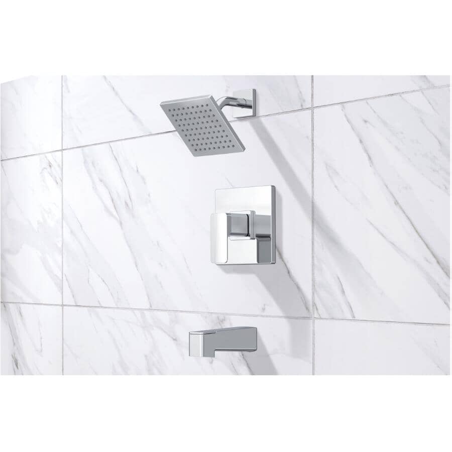 EUROSTREAM Capriza Single Handle Pressure Balanced Tub & Shower Faucet ...