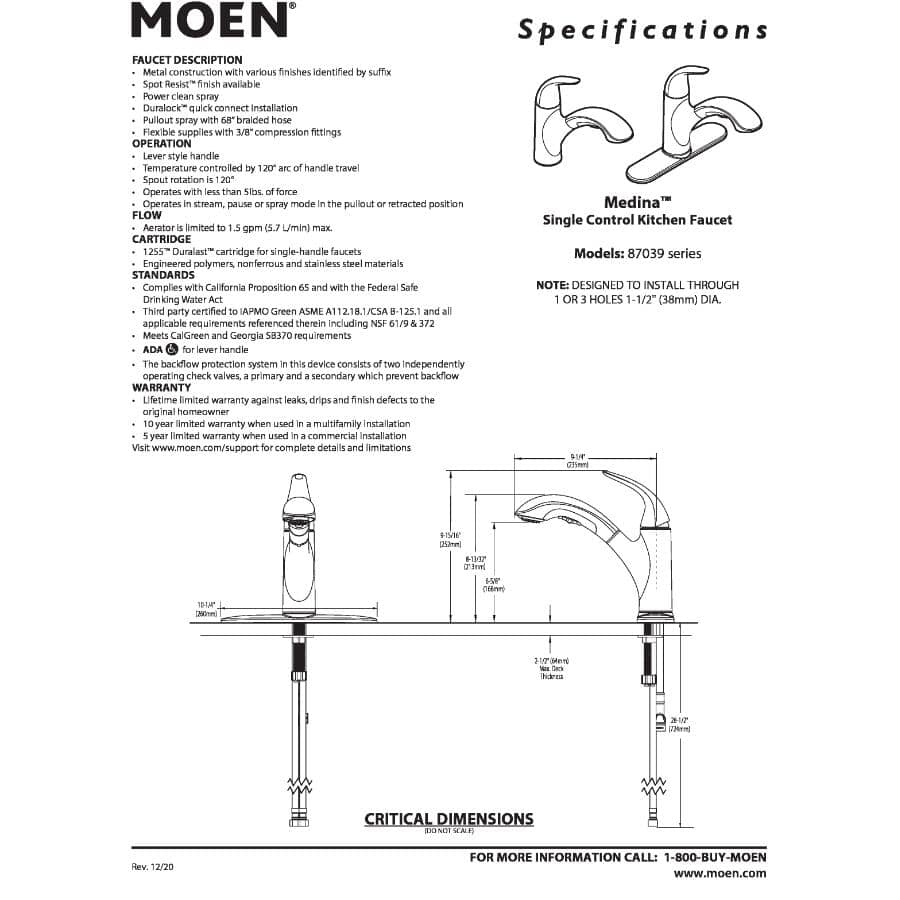 MOEN Medina Single Handle Pull | Home Hardware