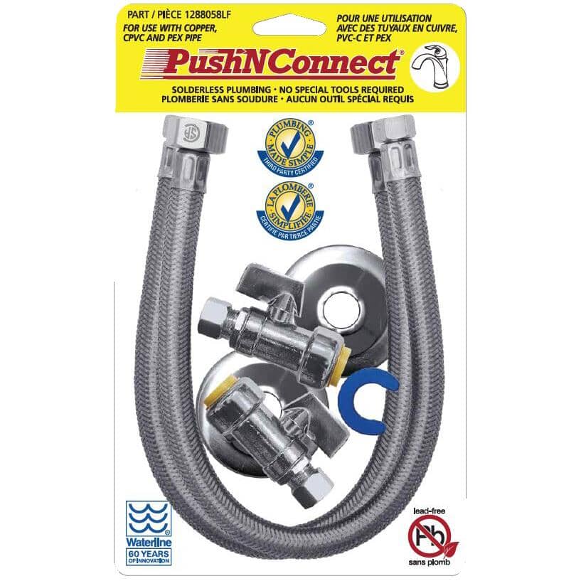 WATERLINE PRODUCTS 16" Push 'N' Connect Faucet Connector Kit | Home ...