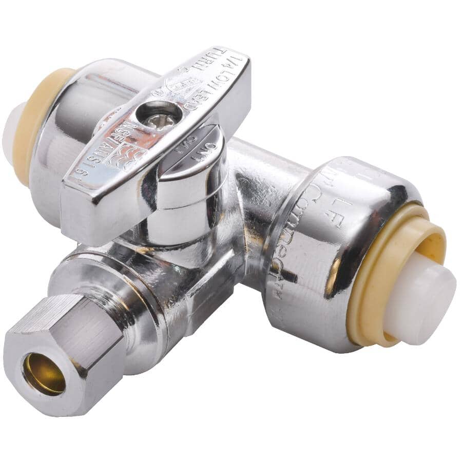 WATERLINE PRODUCTS 1/2" Push Fit x 1/2" Push Fit x 1/4" Compression ...