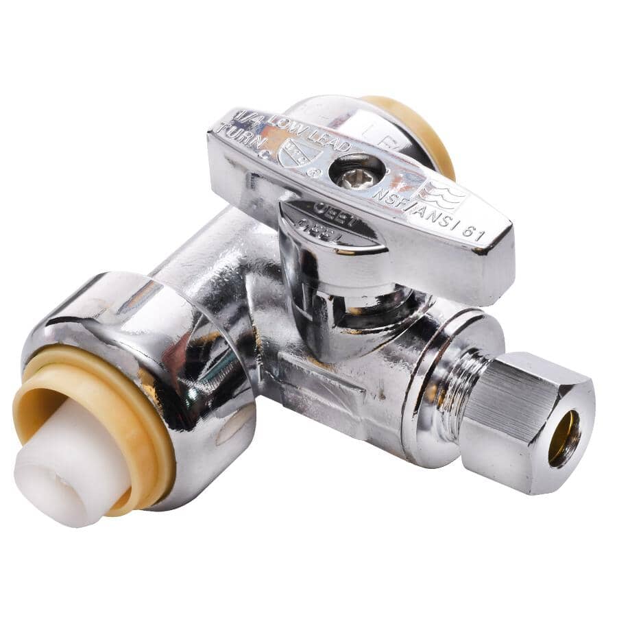 WATERLINE PRODUCTS 1/2" Push Fit x 1/2" Push Fit x 1/4" Compression ...