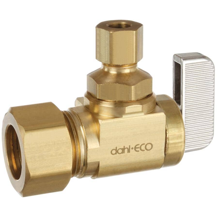 DAHL 5/8" x 1/4" Outside Diameter Compression Angle Brass Ball Valve ...