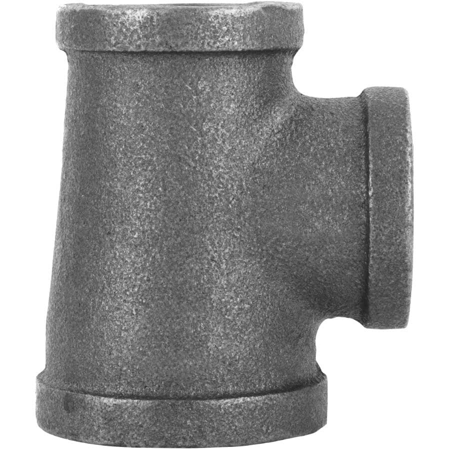 BOSHART INDUSTRIES 1" x 1" x 3/4" Black Iron Reducing Tee | Home Hardware