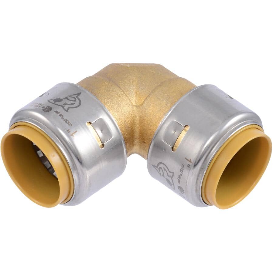 SHARKBITE 1" Push Fit Brass 90 Degree Elbow | Home Hardware