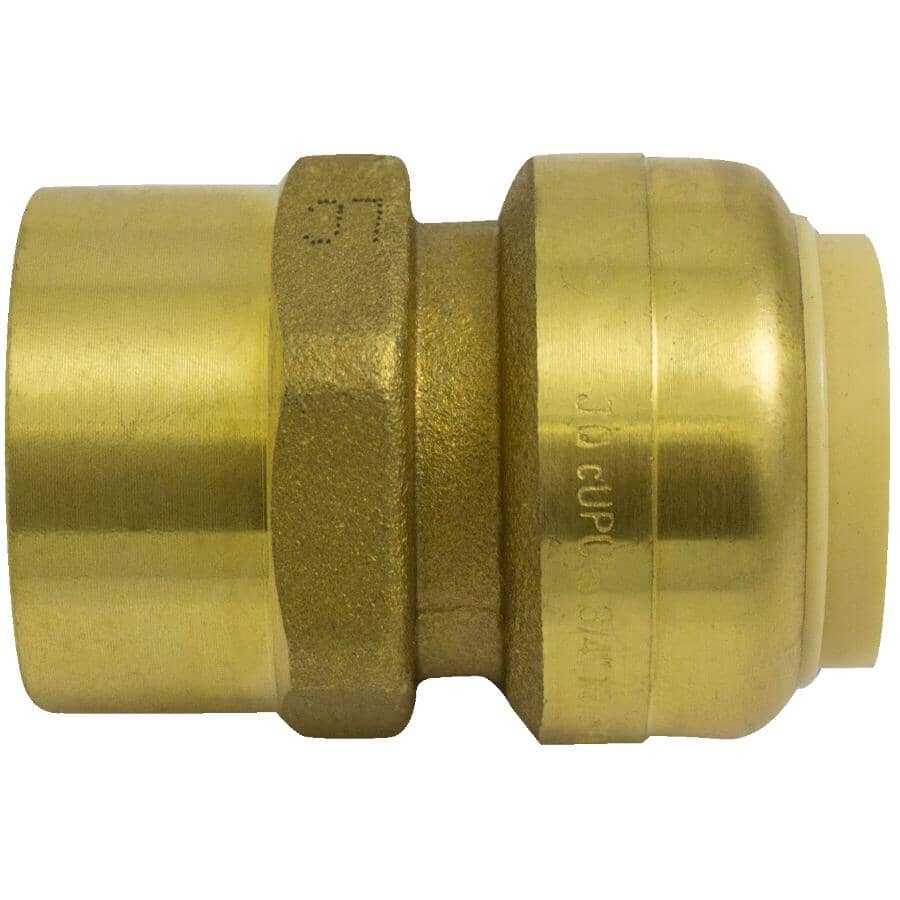 WATERLINE PRODUCTS 1" Push Fit x 1" FPT Push 'N' Connect Brass Adapter ...