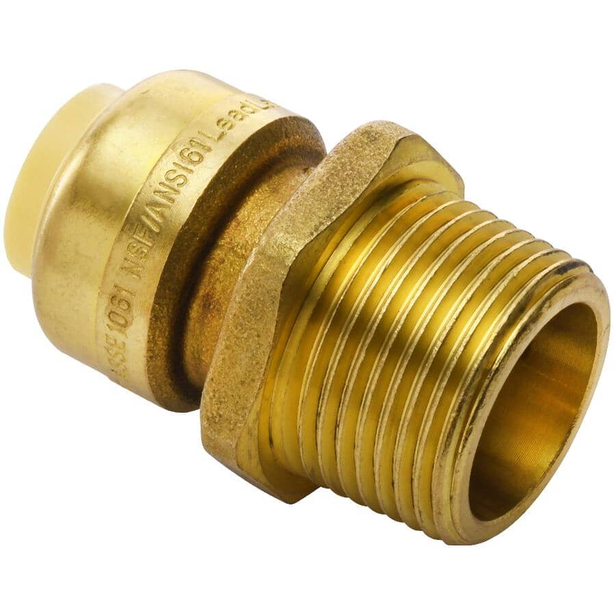 WATERLINE PRODUCTS 1/2" Push Fit x 3/4" MPT Push 'N' Connect Brass ...