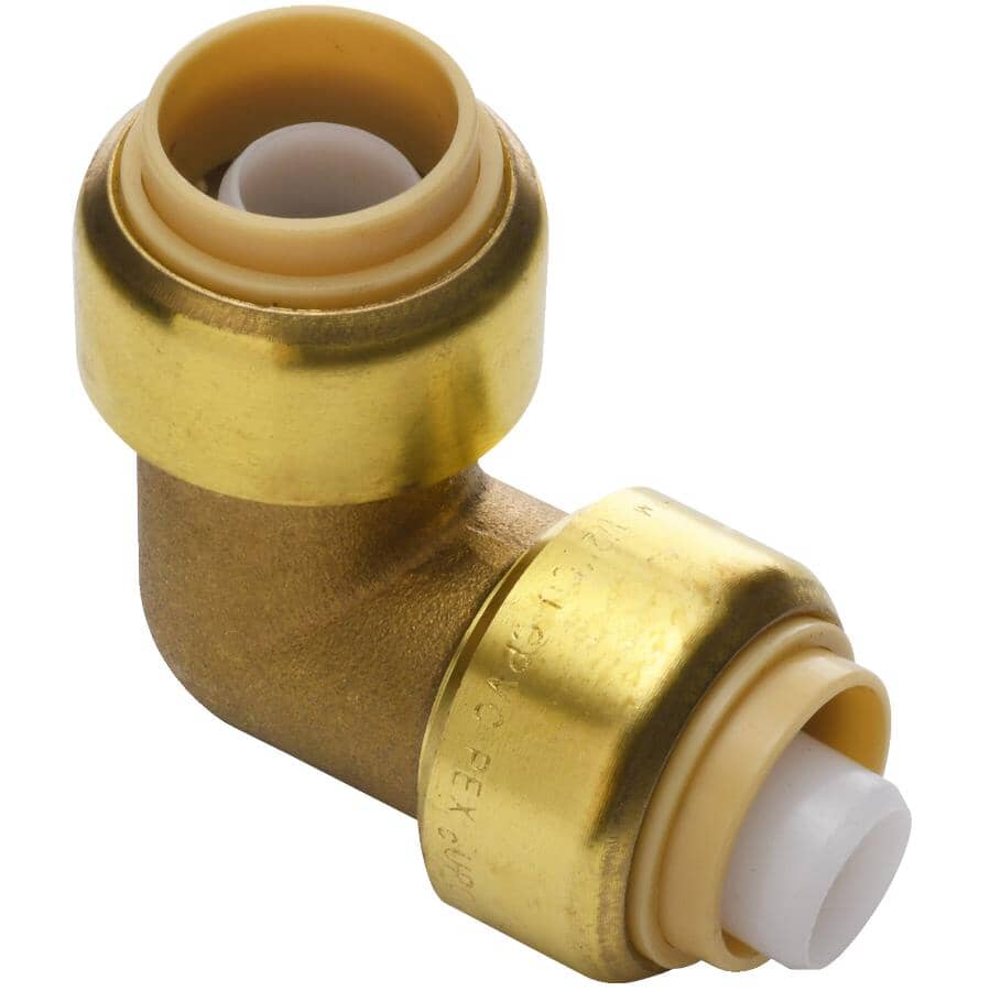 WATERLINE PRODUCTS 1/2" Push 'N' Connect Push Fit Brass 90 Degree Elbow ...