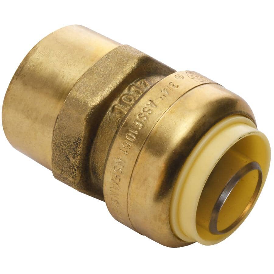 WATERLINE PRODUCTS 3/4" Push Fit x 3/4" FPT Push 'N' Connect Brass ...