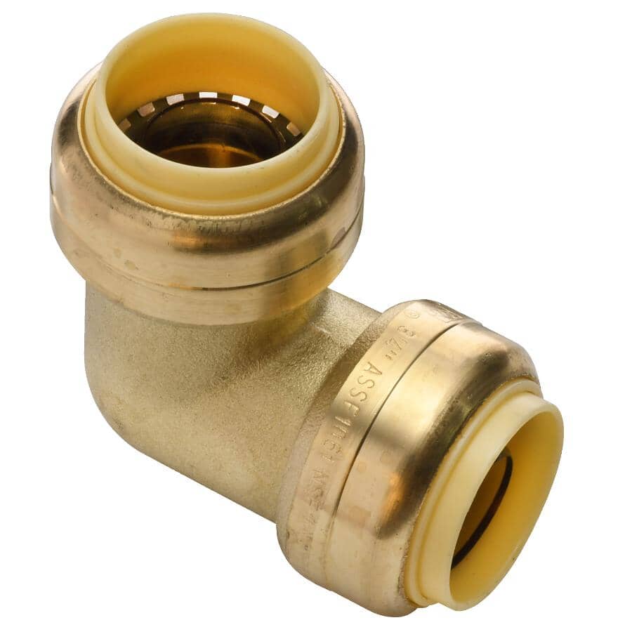 WATERLINE PRODUCTS 3/4" Push 'N' Connect Push Fit Brass 90 Degree Elbow ...