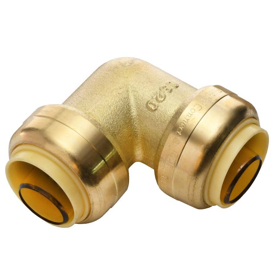 WATERLINE PRODUCTS 3/4" Push 'N' Connect Push Fit Brass 90 Degree Elbow ...