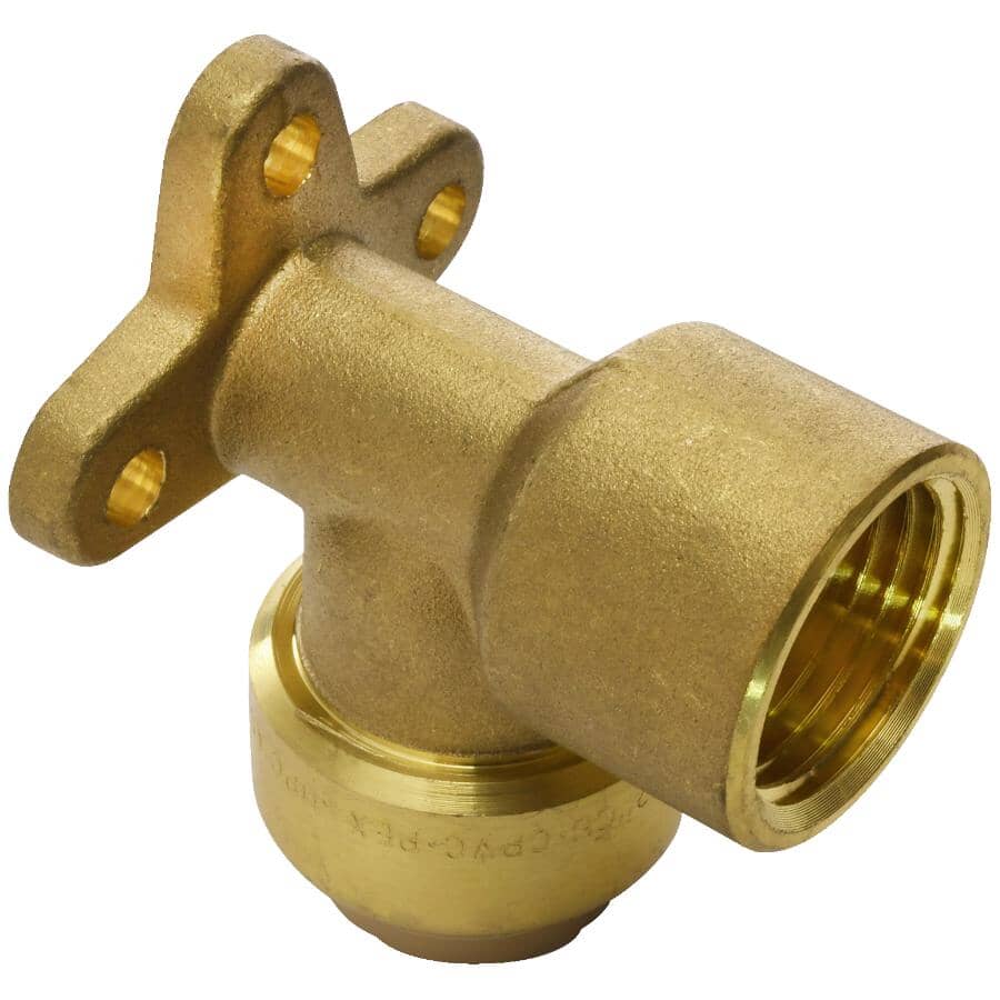 WATERLINE PRODUCTS 1/2" Push 'N' Connect Brass 90 Degree Drop Ear Elbow ...