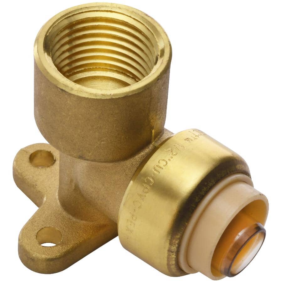 WATERLINE PRODUCTS 1/2" Push 'N' Connect Brass 90 Degree Drop Ear Elbow ...