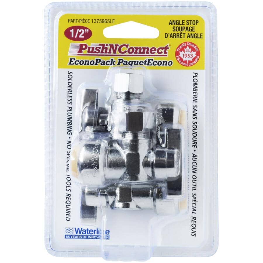 WATERLINE PRODUCTS 1/2" Push Fit x 3/8" Compression Push 'N' Connect ...
