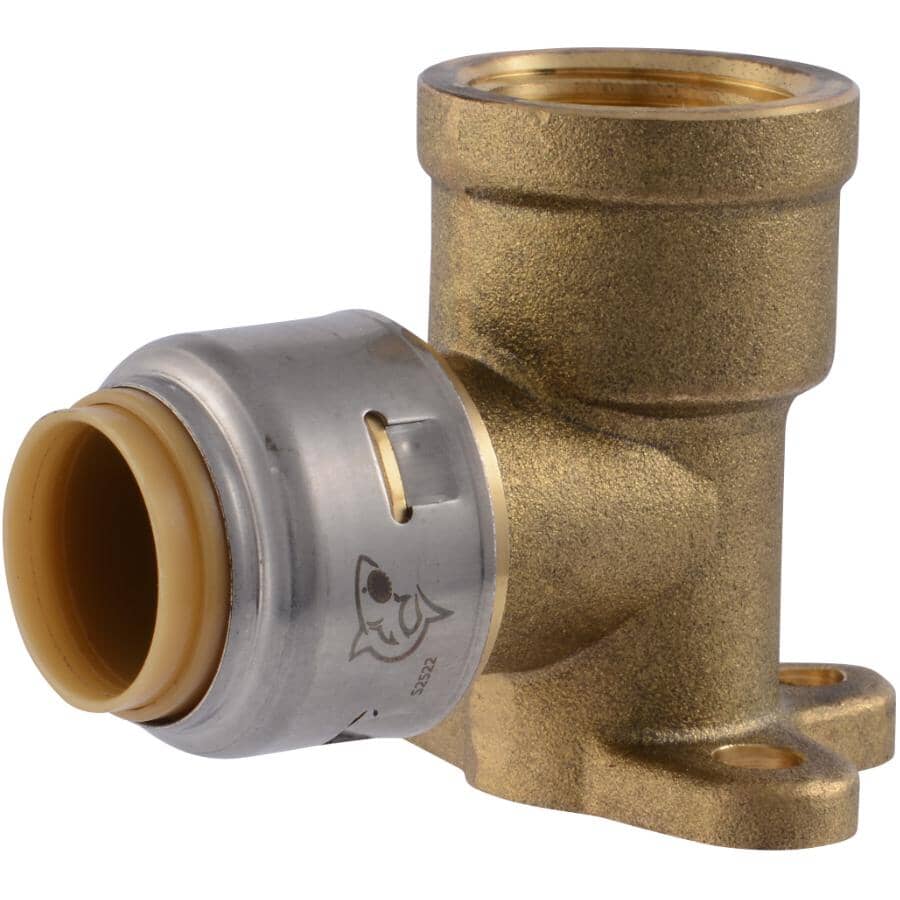 SHARKBITE 1/2" Brass 90 Degree Drop Ear Female Elbow | Home Hardware