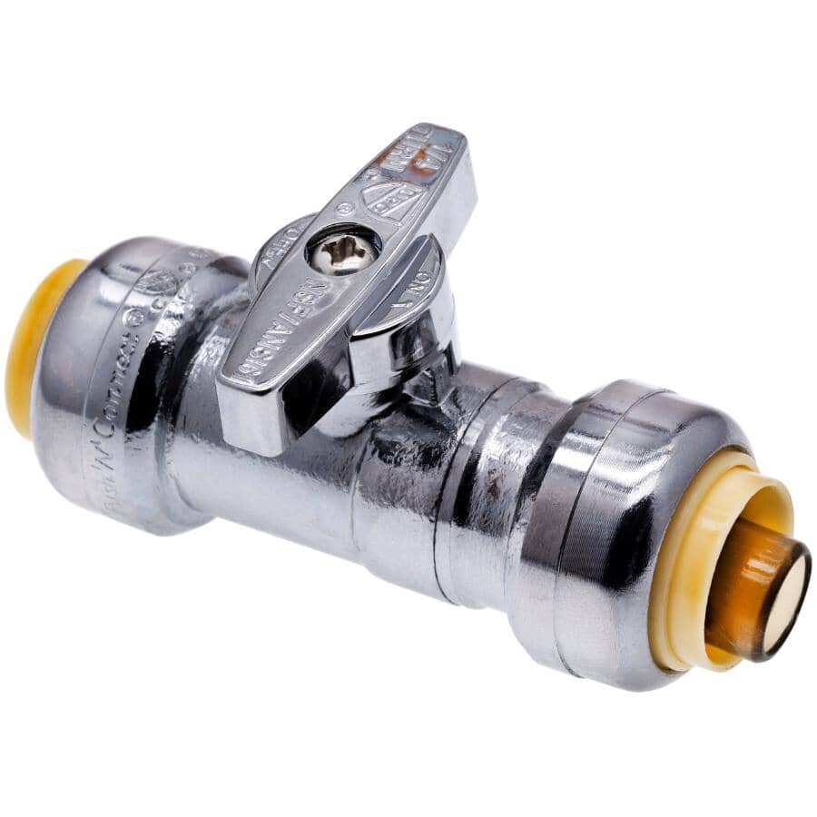 WATERLINE PRODUCTS 1/2" Push Fit x 1/2" Push Fit Straight Supply Stop ...