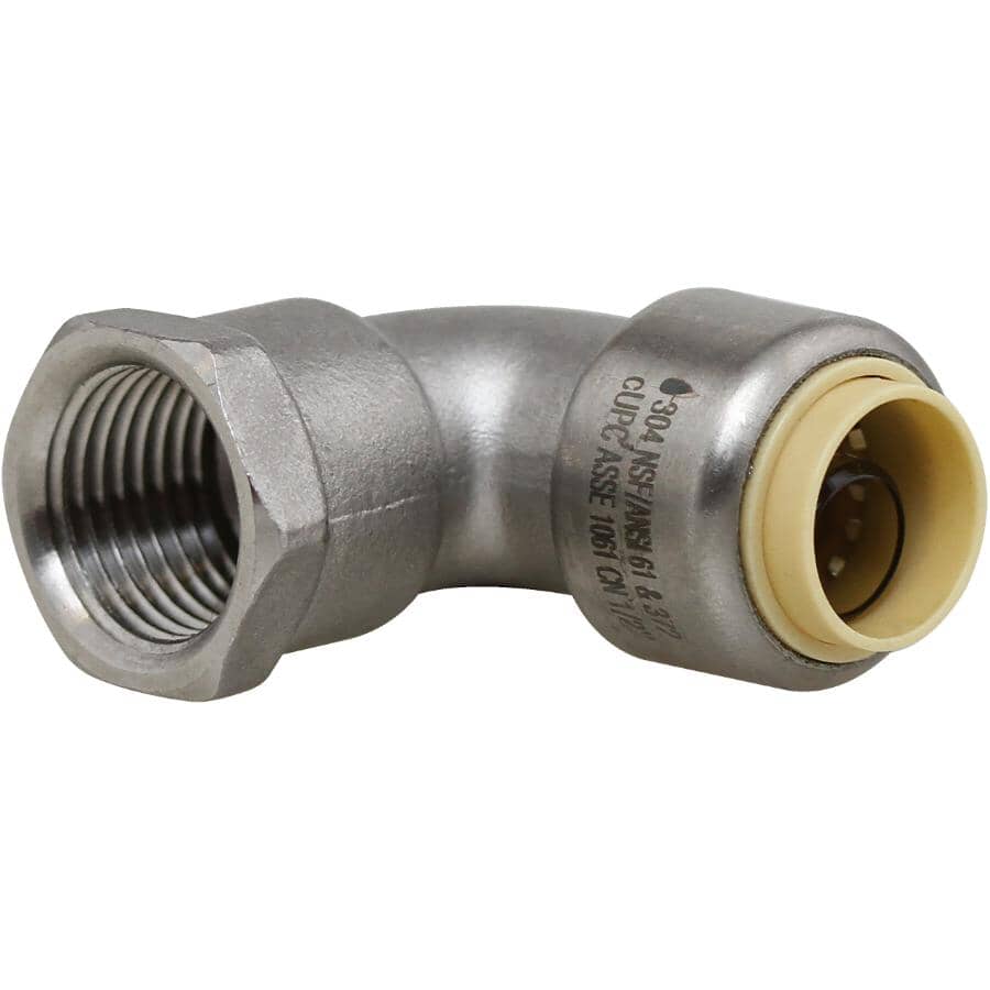 BOSHART INDUSTRIES 1/2" Push Fit 90 Degree Female Elbow | Home Hardware