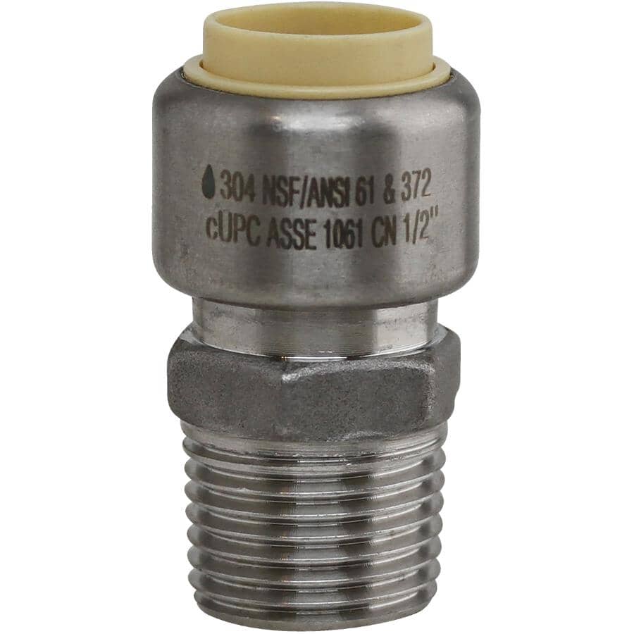 BOSHART INDUSTRIES 1/2" Push Fit x 1/2" MPT Push Fit Adapter | Home ...